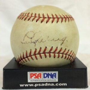 magnificent lou gehrig single signed autographed al harridge baseball psa & jsa - autographed baseballs