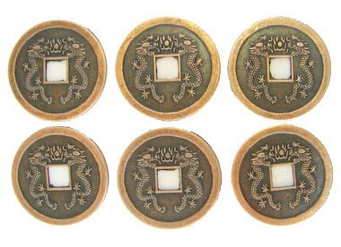 I ching Coins, Double Dragon Chinese Coins