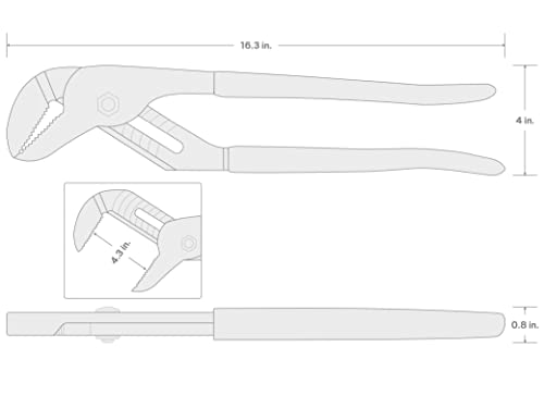 TEKTON 16 Inch Groove Joint Pliers (4-1/4 in. Jaw) | 37526