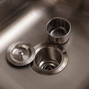 Coflex Extra Deep Cup Sink Basket Strainer with Sealing Lid, 304 Stainless Steel, Brushed Nickel Finish