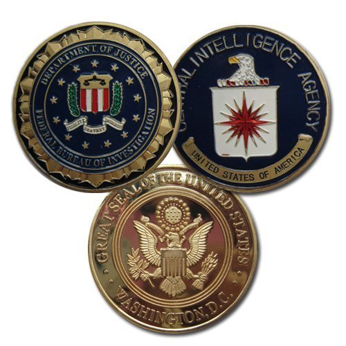 lovesports2013 Lots of 2 FBI CIA 24K G-P Challenge Coin