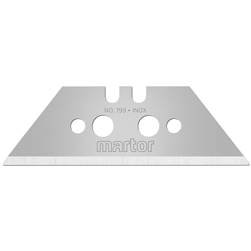 Martor 199.70 Stainless Trapezoid Replacement Blade - Silver (10-Piece)