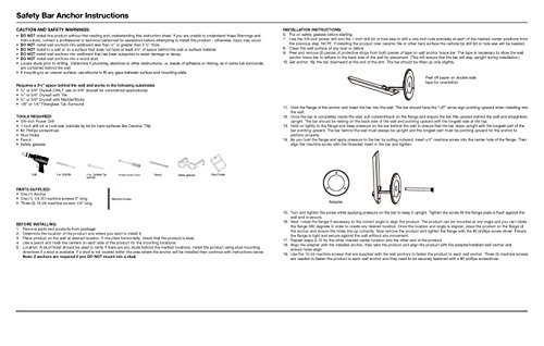 Delta Faucet DF549 Hollow Wall Anchor for Bathroom Safety Grab Bar