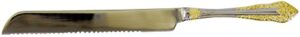 majestic giftware ckabg challah knife, 12-inch, antique baroque gold