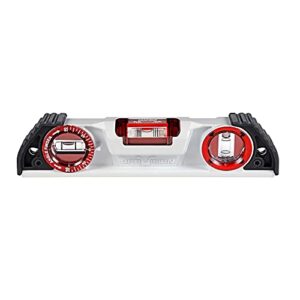 kapro - 935 magnetic cast red torpedo level - features optivision, angle finder, and v-groove - for tilling, masonry, and construction - 10 in