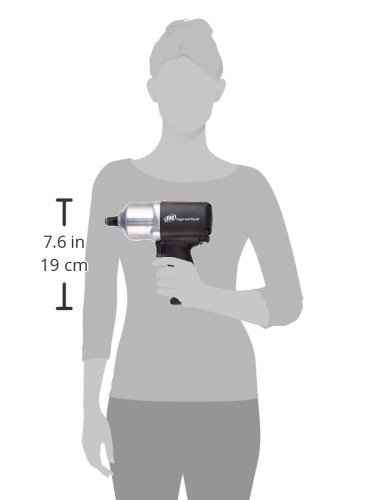 Ingersoll Rand Edge Series EB2125X 1/2" Composite Air Impact Wrench, 690 ft lbs Max Reverse Torque, Lightweight, One Hand Forward/Reverse Switch, Black Silver