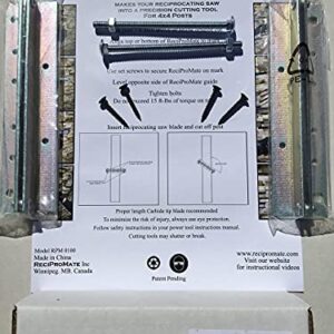 ReciProMate- Reciprocating Saw Guide Attachment For Cutting 4x4 Fence and Deck Posts