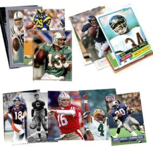 topps, upper deck, donruss, fleer, score, upperdeck 40 football hall-of-fame & superstar cards collection including dan marino, troy aikman, jim thorpe, joe montana, john elway and barry sanders