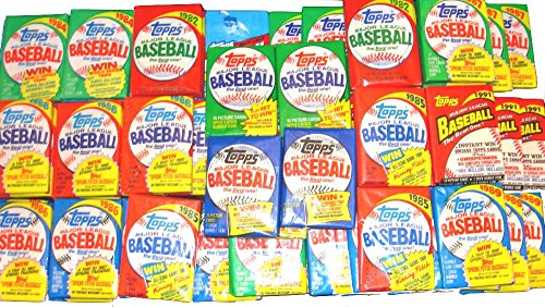 100 OLD VINTAGE TOPPS BASEBALL CARDS ~ SEALED WAX PACKS LOT!