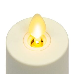 Luminara Realistic Artificial Moving Flame Votive Candle - Set of 2 - Moving Flame LED Battery Operated Lights for Christmas, Halloween - Remote Ready - Remote Sold Separately - Ivory - 1.5" x 4"