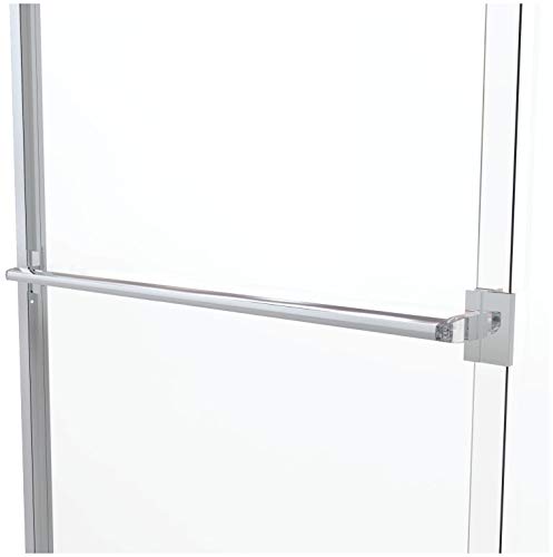 Basco Classic Sliding Shower Door, Fits 44-47 inch opening, Clear Glass, Silver Finish