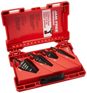 step drill bit set, hss, 1/8-1-3/8 in, 4 pc