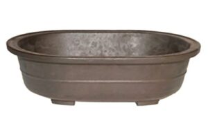 bonsaiboy brown mica bonsai pot - oval 14" x 9.75" x 4.0" od 12.5" x 8.25" x 3.25" id