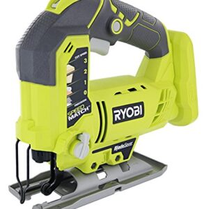 Ryobi One+ P523 18V Lithium Ion Cordless Orbital T Shank 3,000 SPM Jigsaw (Battery Not Included, Power Tool and T Shank Wood Cutting Blade Only)