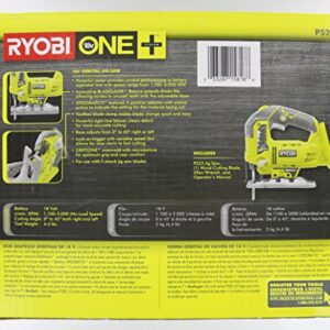 Ryobi One+ P523 18V Lithium Ion Cordless Orbital T Shank 3,000 SPM Jigsaw (Battery Not Included, Power Tool and T Shank Wood Cutting Blade Only)