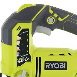 Ryobi One+ P523 18V Lithium Ion Cordless Orbital T Shank 3,000 SPM Jigsaw (Battery Not Included, Power Tool and T Shank Wood Cutting Blade Only)