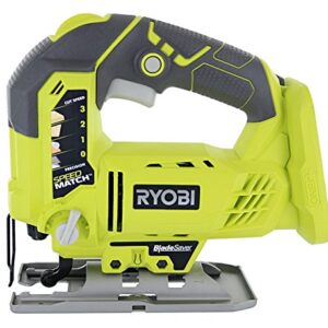 Ryobi One+ P523 18V Lithium Ion Cordless Orbital T Shank 3,000 SPM Jigsaw (Battery Not Included, Power Tool and T Shank Wood Cutting Blade Only)