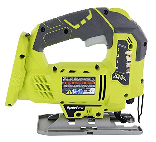 Ryobi One+ P523 18V Lithium Ion Cordless Orbital T Shank 3,000 SPM Jigsaw (Battery Not Included, Power Tool and T Shank Wood Cutting Blade Only)