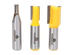 yonico router bits set dado straight bit undersize plywood 3 bit 1/2-inch shank 14323