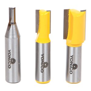 YONICO Router Bits Set Dado Straight Bit Undersize Plywood 3 Bit 1/2-Inch Shank 14323