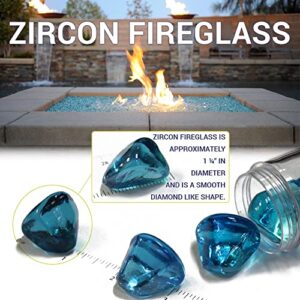 American Fireglass ZIR-RNDRPLST-10 Rain Drop Luster Zircon Fire Glass, 10 lb