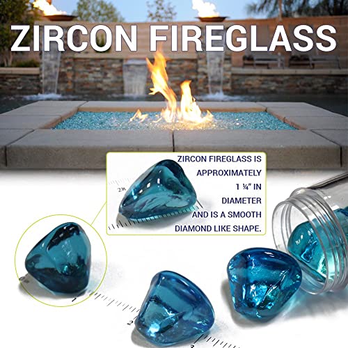 American Fireglass ZIR-RNDRPLST-10 Rain Drop Luster Zircon Fire Glass, 10 lb