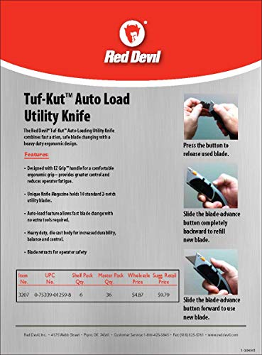 Red Devil® 3207 Tuf-Kut™ Auto-Load Utility Knife