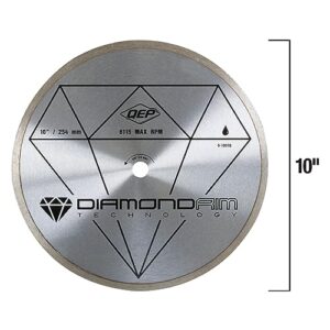 QEP 10" Continuous Rim Diamond Blade - For Wet Cutting of Ceramic Tile