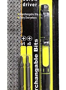 ARTESIA TOOL 4 In 1 Interchangeable Screwdriver | Pen-Size | Dual Head Types | 2 Slotted 3mm and 4mm | 2 Phillips #0 and #1 | Built-in Pocket Clip