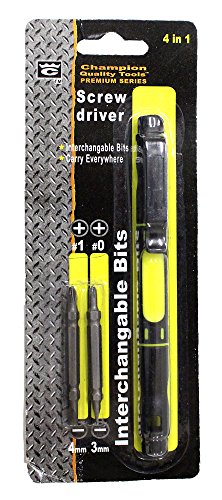 ARTESIA TOOL 4 In 1 Interchangeable Screwdriver | Pen-Size | Dual Head Types | 2 Slotted 3mm and 4mm | 2 Phillips #0 and #1 | Built-in Pocket Clip