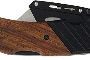 Husky 97211 Wood Handled Folding Sure-Grip Lock Back Utility Knife w/ 1 Disposable Blade Included