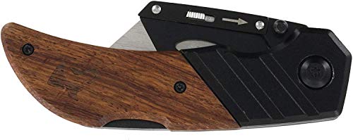 Husky 97211 Wood Handled Folding Sure-Grip Lock Back Utility Knife w/ 1 Disposable Blade Included