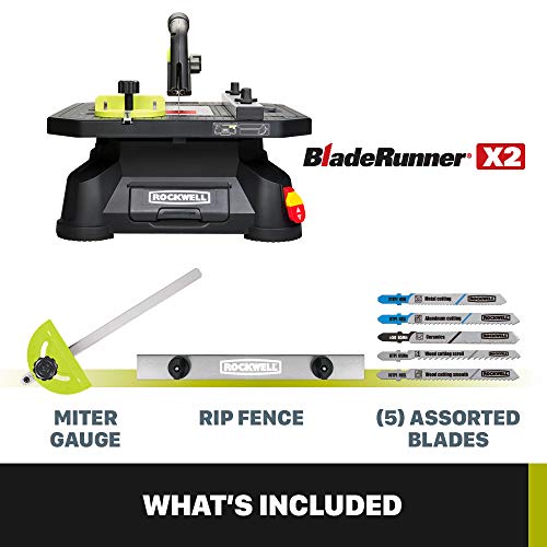 Rockwell RK7323 BladeRunner X2 Portable Tabletop Saw with Steel Rip Fence, Miter Gauge & 7 Accessories