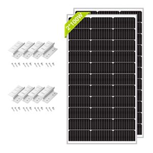 newpowa 100 watt monocrystalline 100w 12v solar panel high efficiency mono module rv marine boat off grid(2pcs+z bracket)