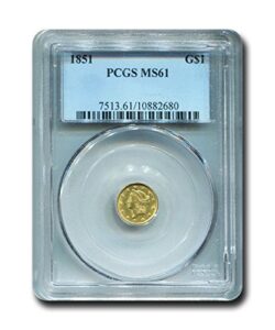 1851 liberty head dollar pcgs ms-61