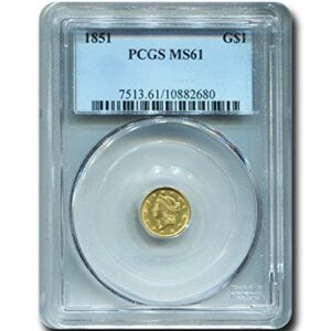 1851 Liberty Head Dollar PCGS MS-61