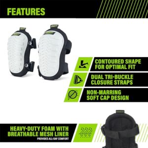 AWP Non-Marring Roofing Sub-Floor/Underlayment & Tile Knee Pads with Heavy Duty Foam Padding, Breathable Air-Mesh Interior and Non-Marring Caps | One Size