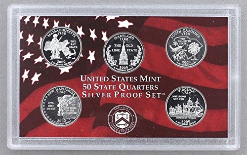 2000 S U.S. Mint 10-coin Silver Proof Set - OGP box & COA Proof