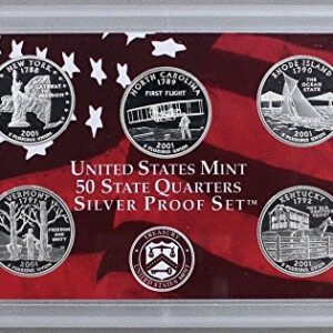 2001 S U.S. Mint 10-coin Silver Proof Set - OGP box & COA Proof