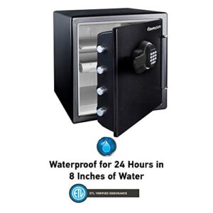 SentrySafe Fireproof and Waterproof Steel Home Safe with Digital Keypad Lock, Safe with Interior Organization Trays, 1.23 Cubic Feet, 17.8 x 16.3 x 19.3 Inches, SFW123EU, Black