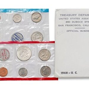 1968 P, D U.S. Mint - 10 Coin Uncirculated Set with Original Government Packaging Uncirculated