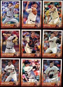 san francisco giants 2015 topps mlb baseball regular issue complete mint 33 card team set with 2014 world series highlights, buster posey, madison bumgarner plus