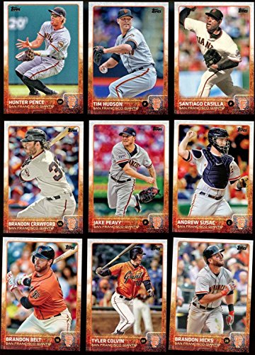 San Francisco Giants 2015 Topps MLB Baseball Regular Issue Complete Mint 33 Card Team Set with 2014 World Series Highlights, Buster Posey, Madison Bumgarner Plus