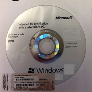 Windows 7 Professional SP1 32bit (OEM) System Builder DVD 1 Pack (For Refurbished PC Installation)