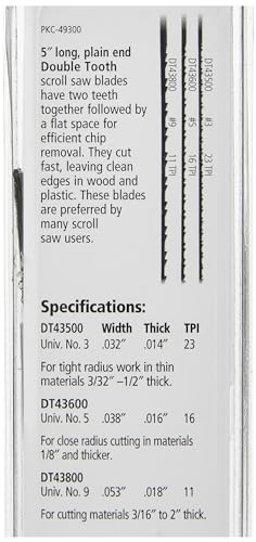 OLSON SAW DT49300 Double Tooth Scroll Saw Blade