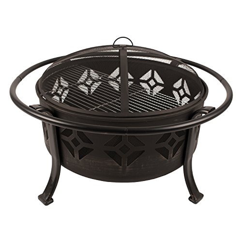 Pleasant Hearth Sunderland Deep Round Bowl Fire Pit, 36-Inch