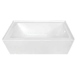 kingston brass vtde603122r 60-inch contemporary alcove acrylic bathtub with right hand drain and overflow holes, white