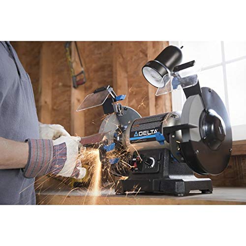 Delta Power Tools 23-197 8-Inch Variable Speed Bench Grinder, Black,steel