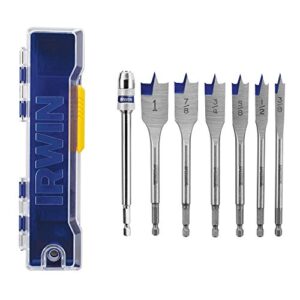 speedbor 1891773 irwin tools blue-groove spade bits, 7-piece, slim case