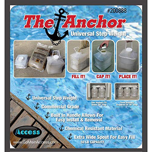 Main Access Anchor - Universal Pool Weights for Above Ground Entry Systems, Steps and Ladders (Two-Pack)